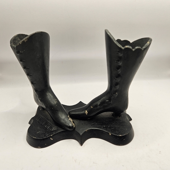 Source Unknown | Design | Vintage Cast Iron Boots Shoes Holder Used ...